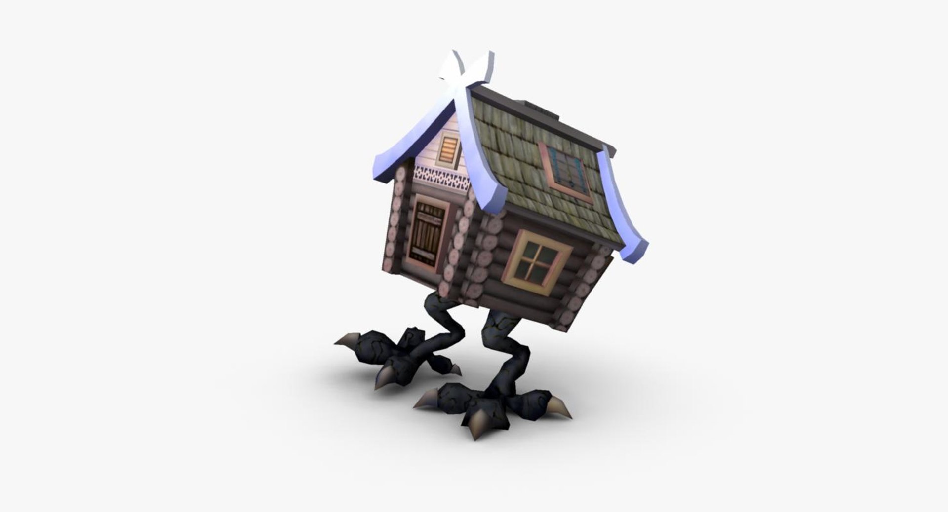 3d Walking Hut Cartoon House Model