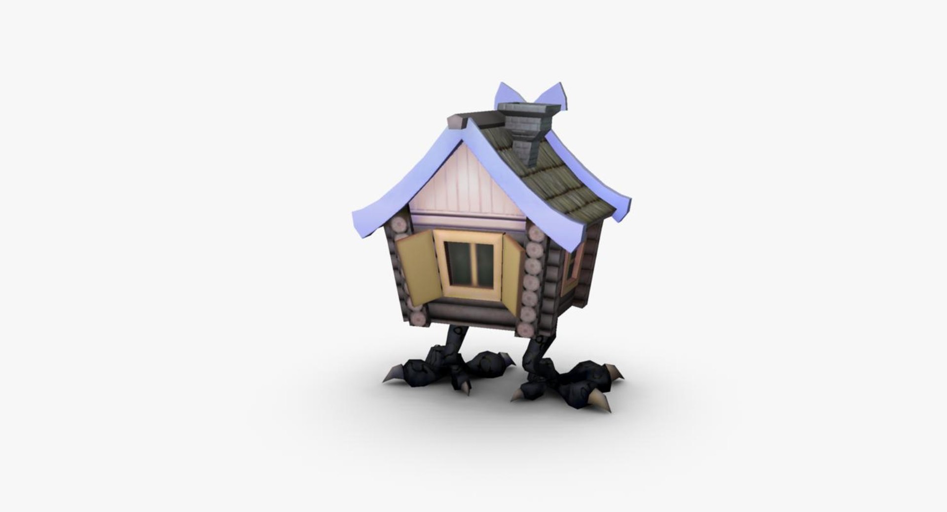 3d Walking Hut Cartoon House Model