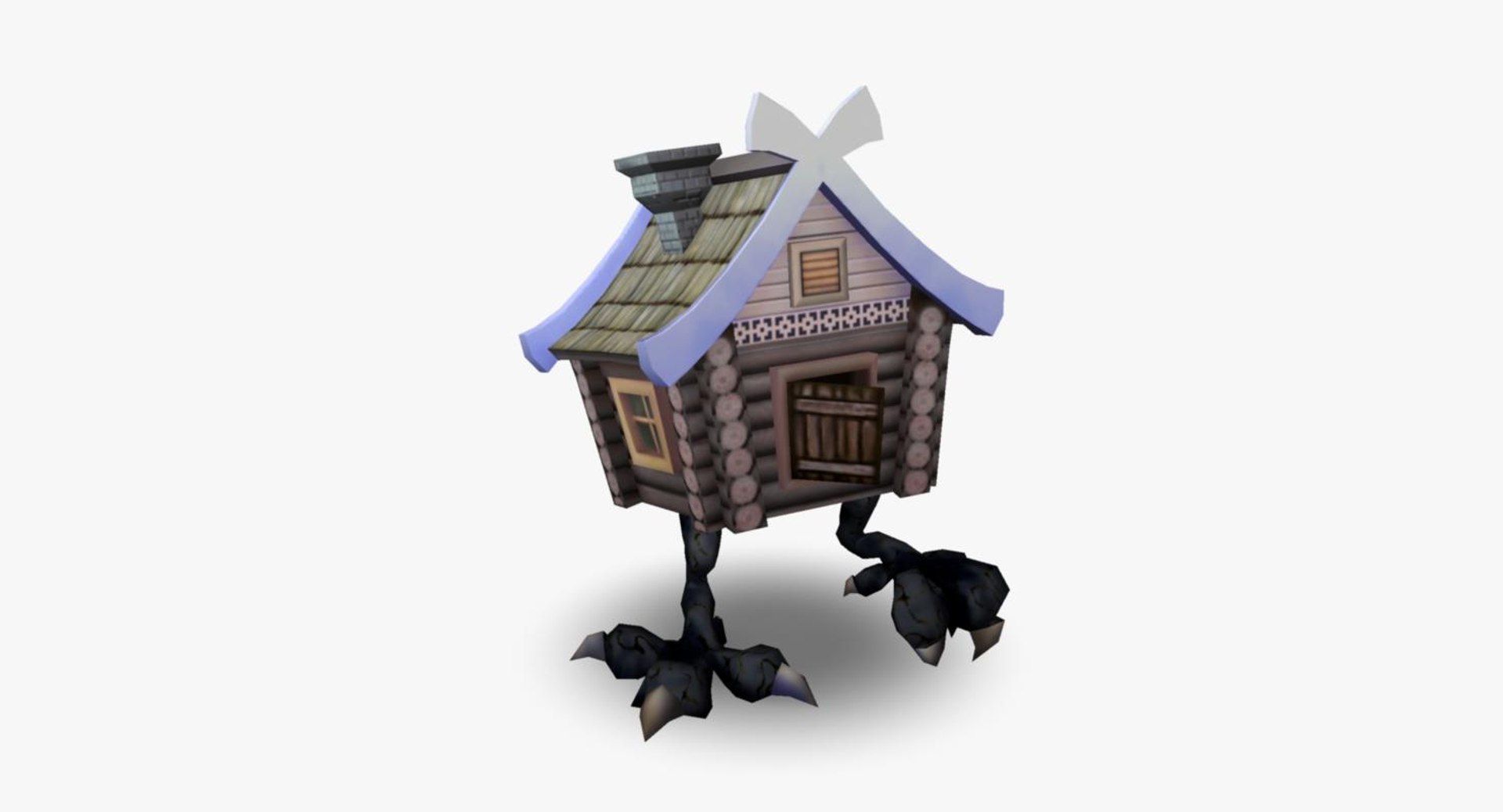 3d Walking Hut Cartoon House Model