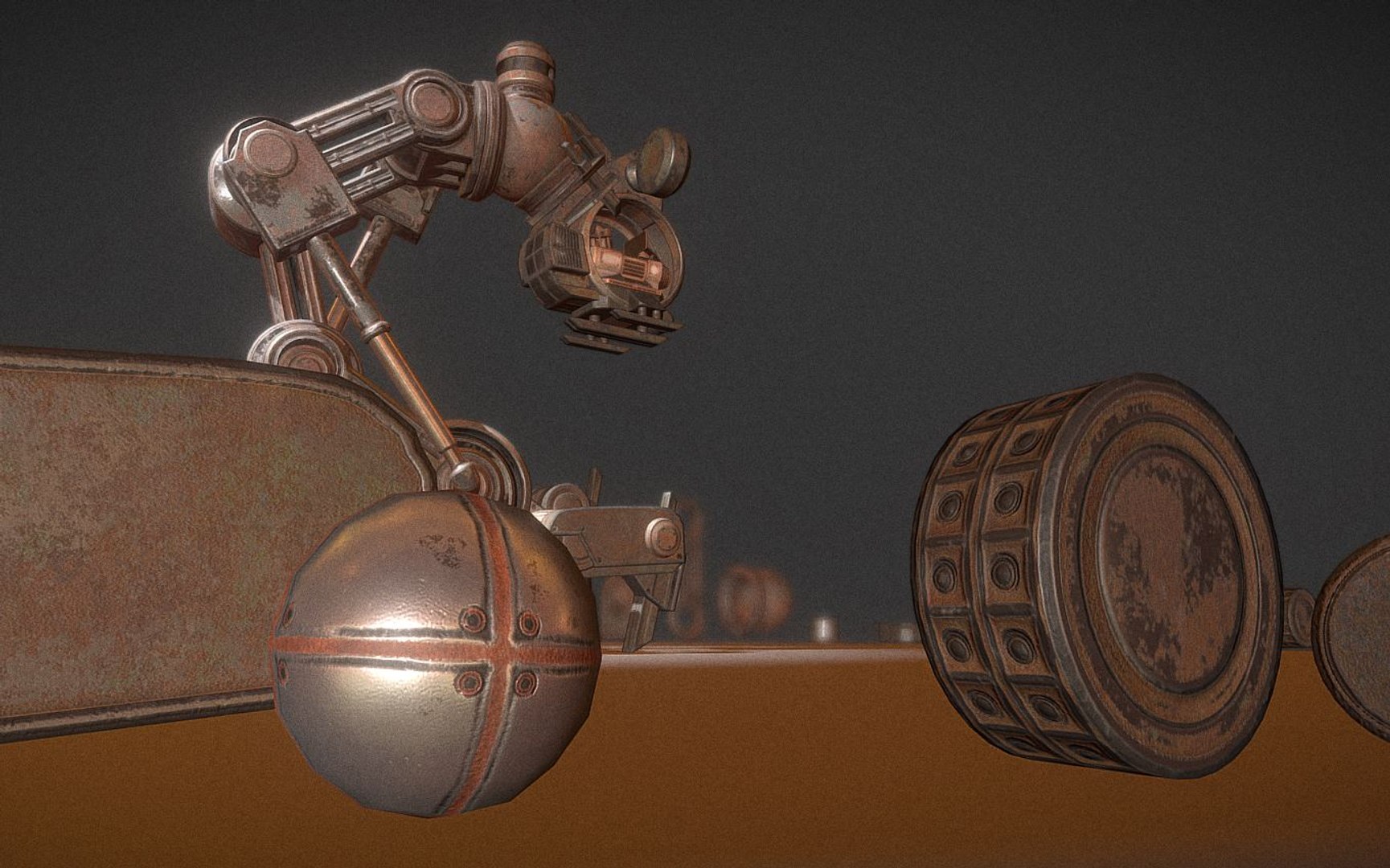 3d Walking Mech Neck Rusty Model