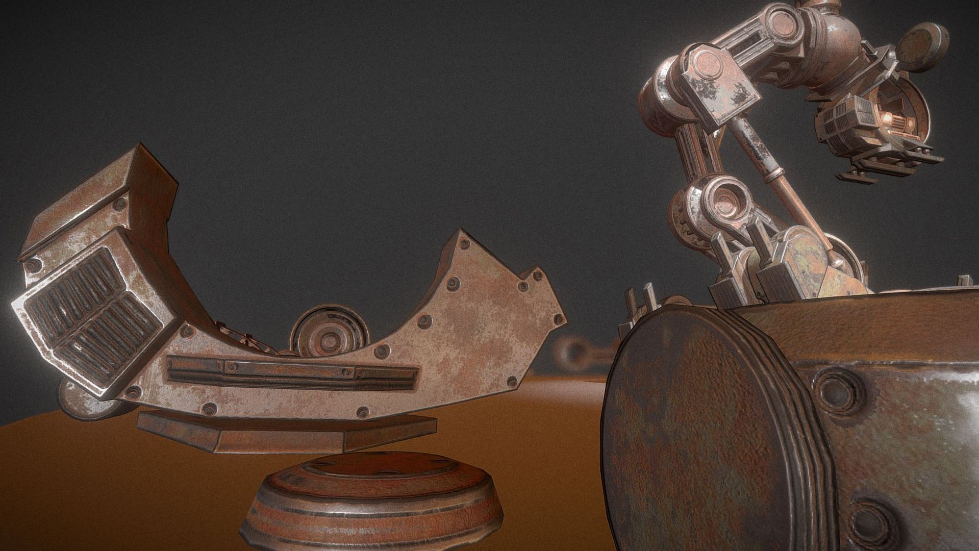 3d Walking Mech Neck Rusty Model