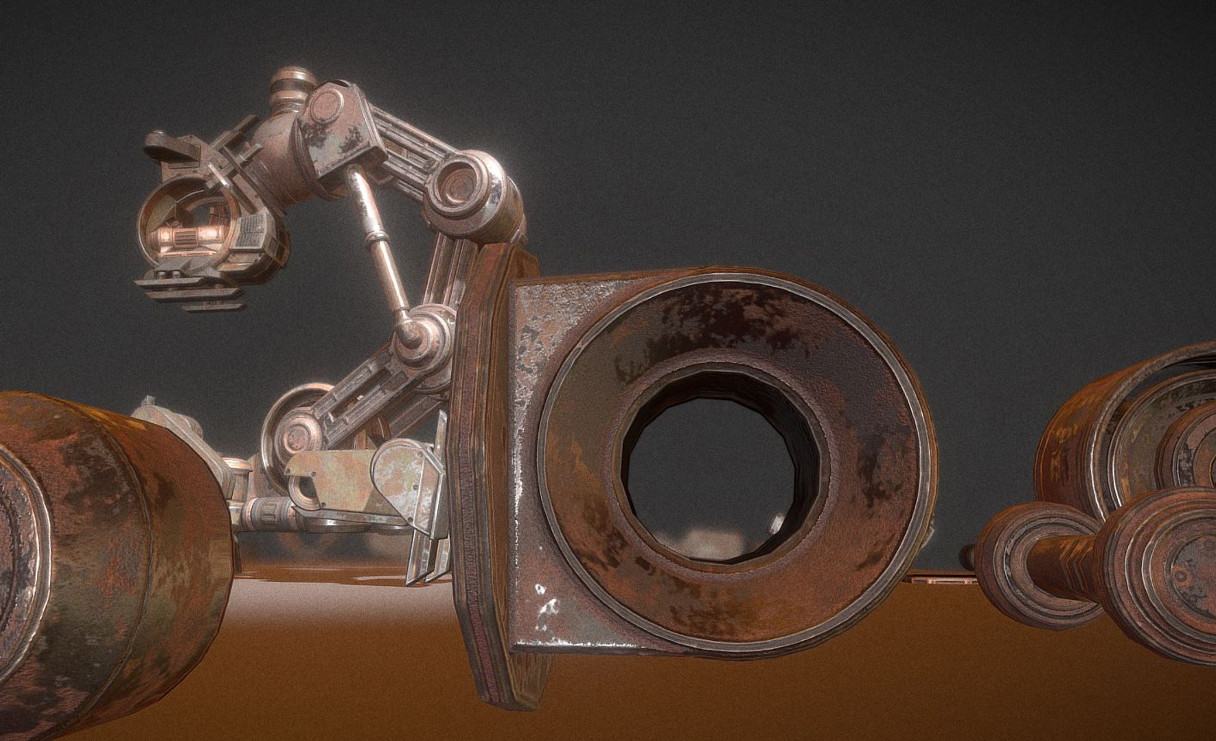 3d Walking Mech Neck Rusty Model