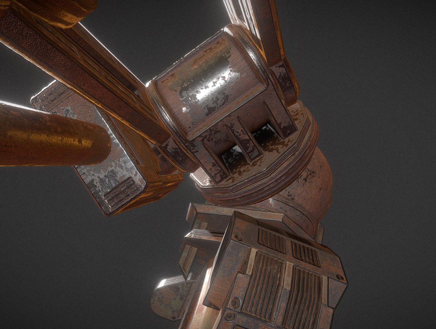 3d Walking Mech Neck Rusty Model