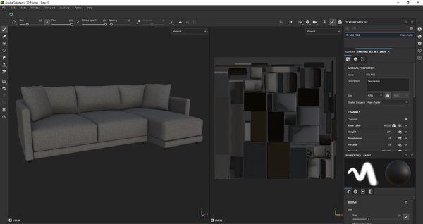modelo 3d Sofá seccional tipo chaise longue con brazos anchos gratis ...