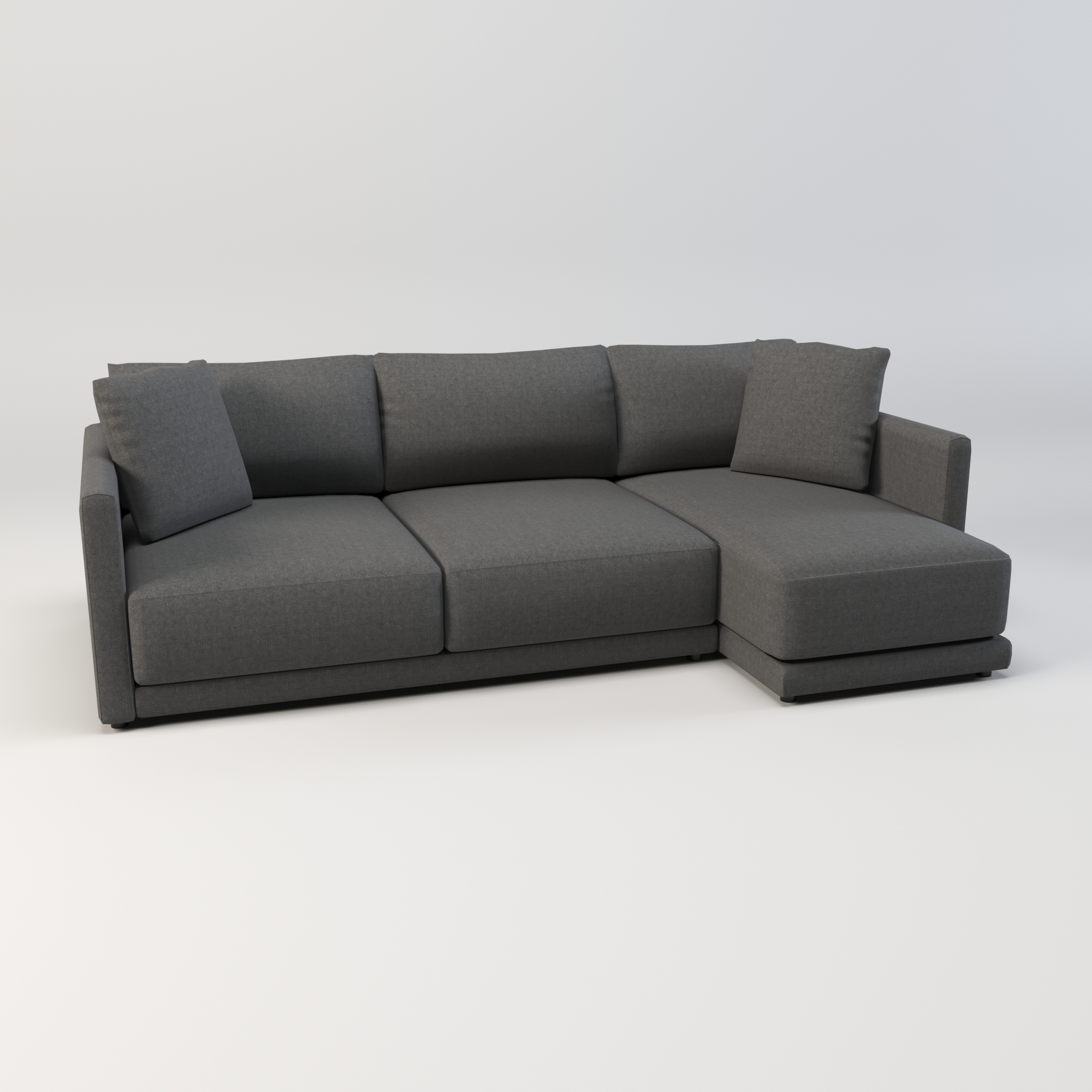 modelo 3d Sofá seccional tipo chaise longue con brazos anchos gratis ...
