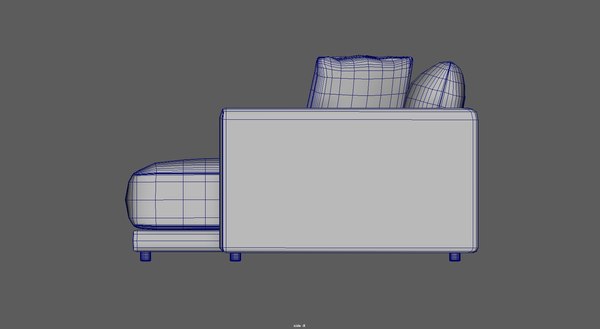 modelo 3d Sofá seccional tipo chaise longue con brazos anchos gratis ...