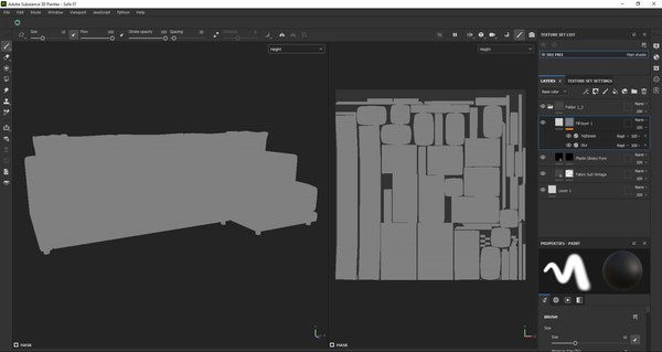 modelo 3d Sofá seccional tipo chaise longue con brazos anchos gratis ...