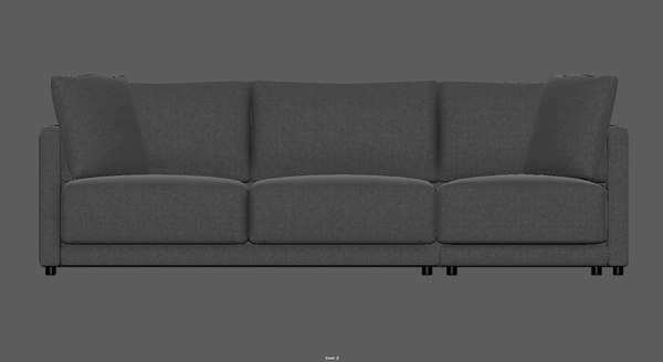 modelo 3d Sofá seccional tipo chaise longue con brazos anchos gratis ...