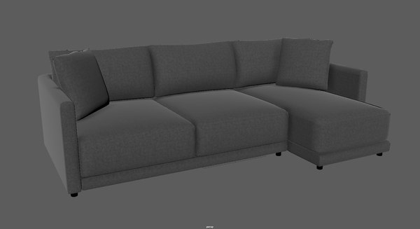 modelo 3d Sofá seccional tipo chaise longue con brazos anchos gratis ...