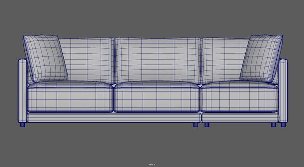 modelo 3d Sofá seccional tipo chaise longue con brazos anchos gratis ...