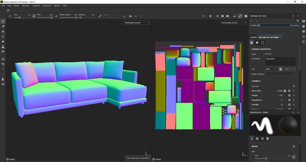 modelo 3d Sofá seccional tipo chaise longue con brazos anchos gratis ...