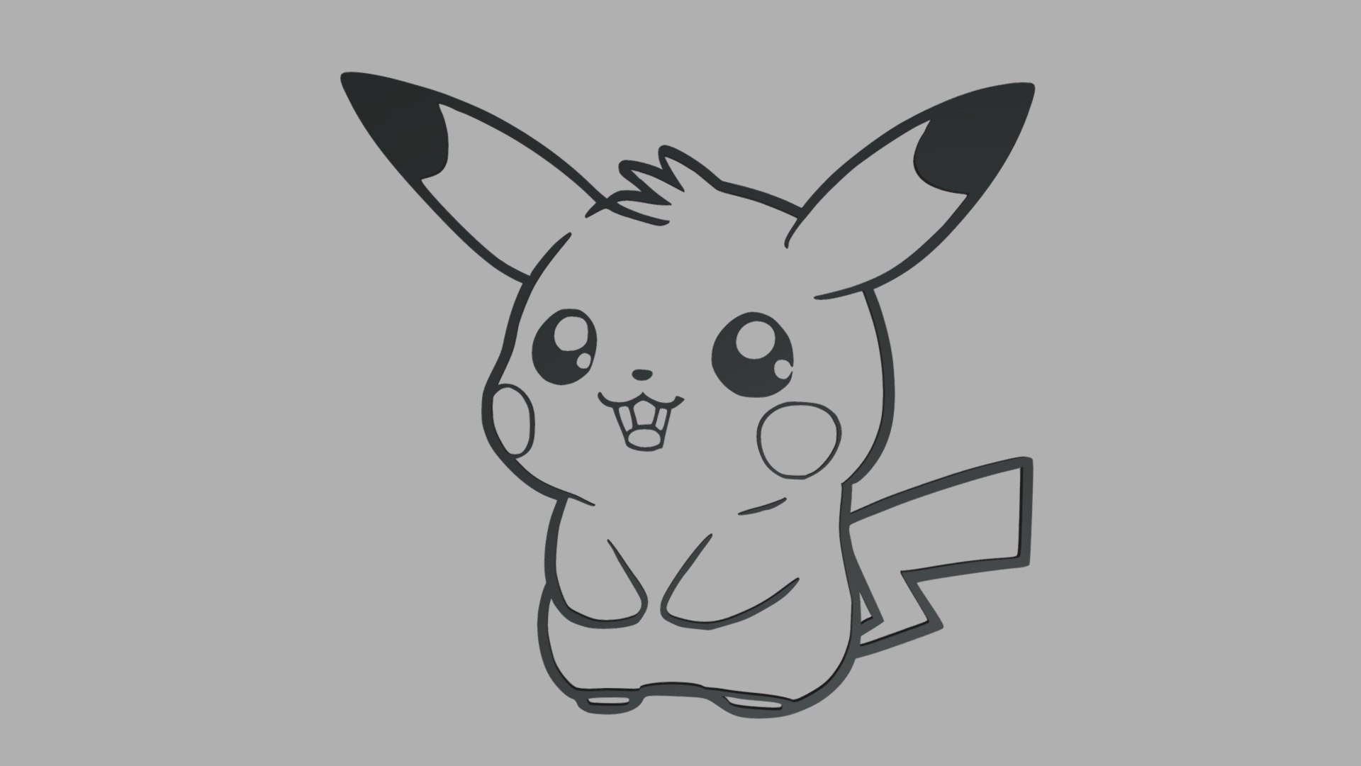 3D Pikachu Wall Silhouette 01 - TurboSquid 2081275