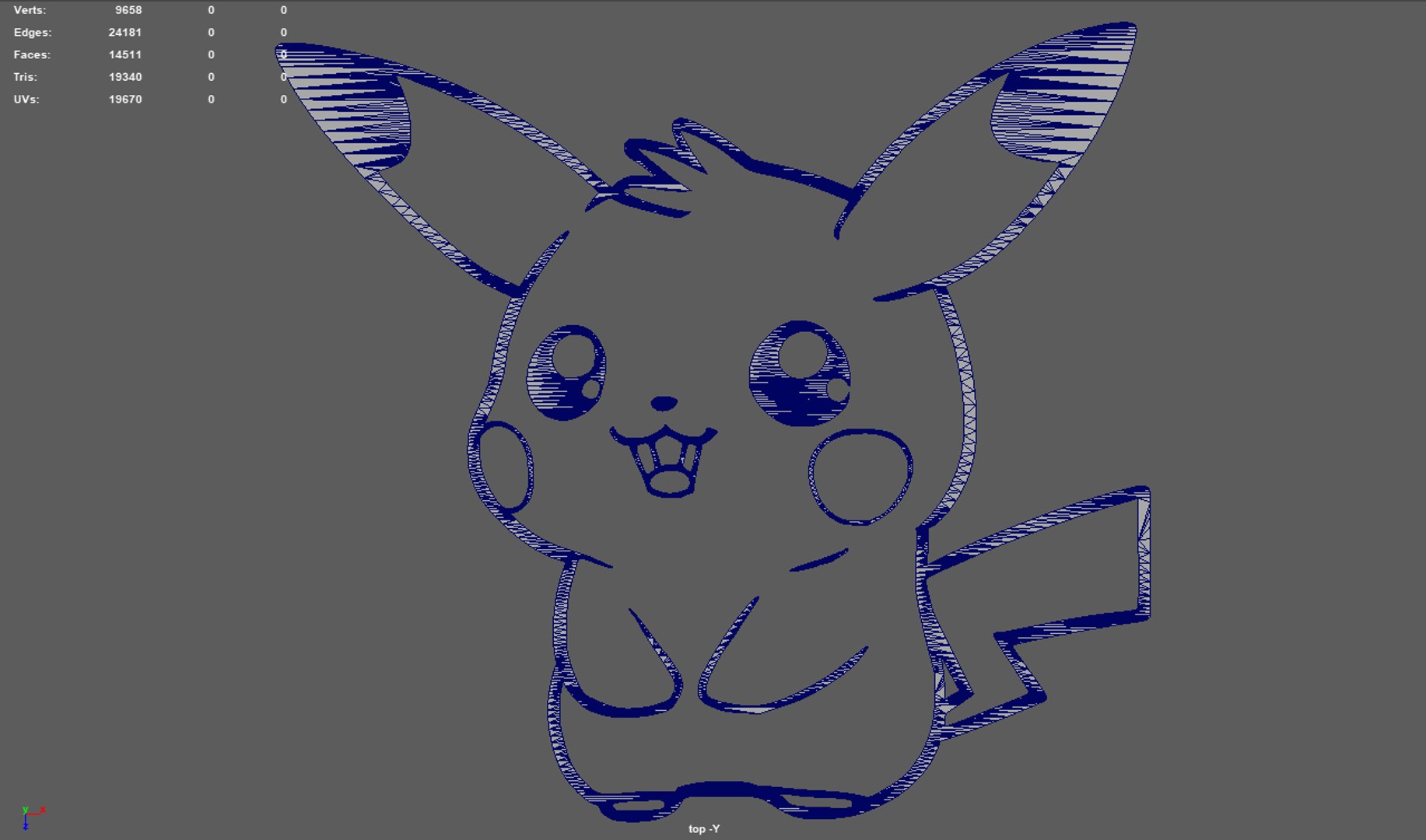 3D Pikachu Wall Silhouette 01 - TurboSquid 2081275