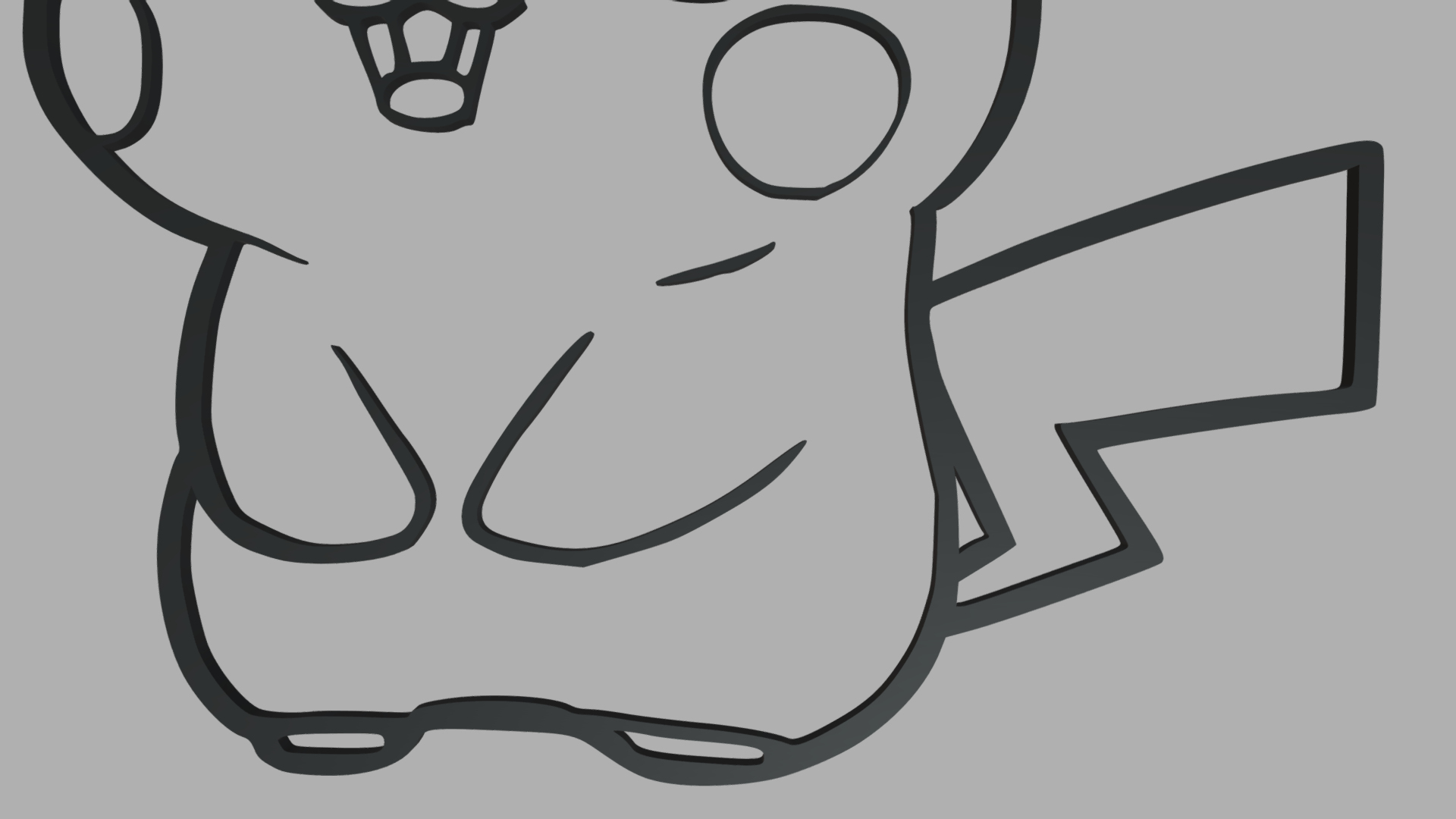 modelo 3d Pikachu Wall Silhouette 01 - TurboSquid 2081275