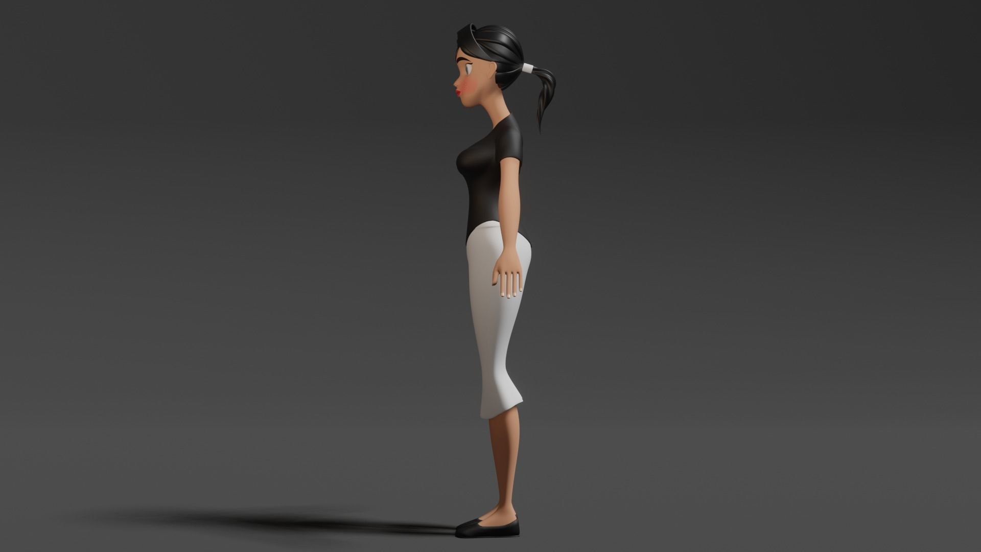 3D Cartoon Woman Model - TurboSquid 1701924