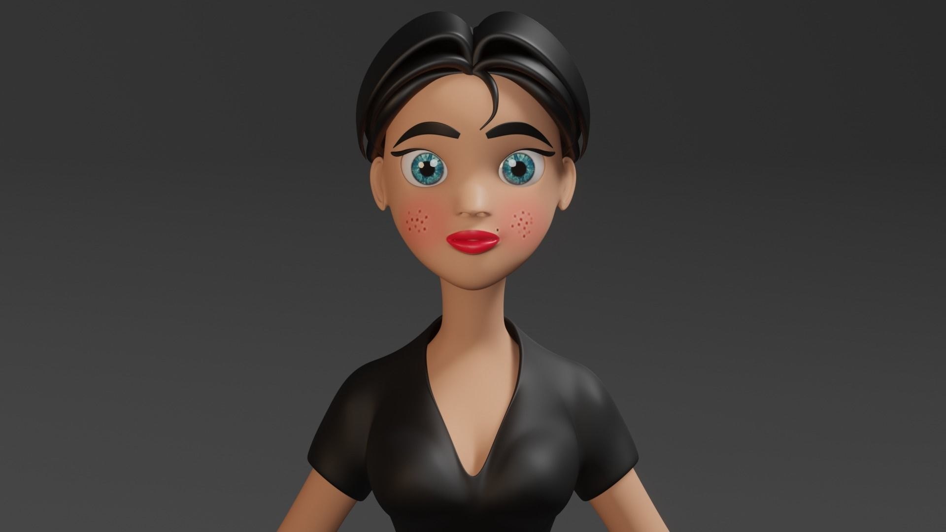 3D Cartoon Woman Model - TurboSquid 1701924