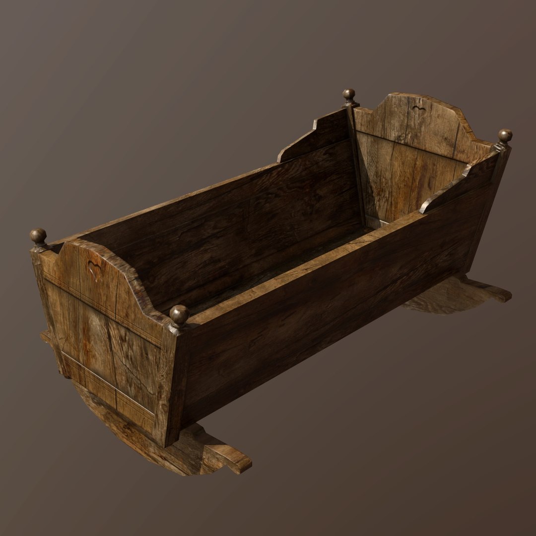 3d Model Wooden Baby Cradle