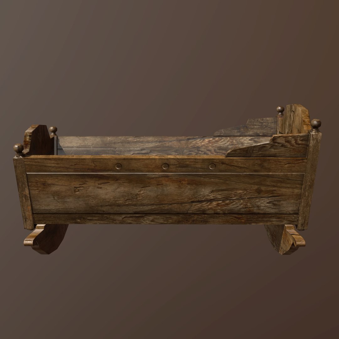 3d Model Wooden Baby Cradle