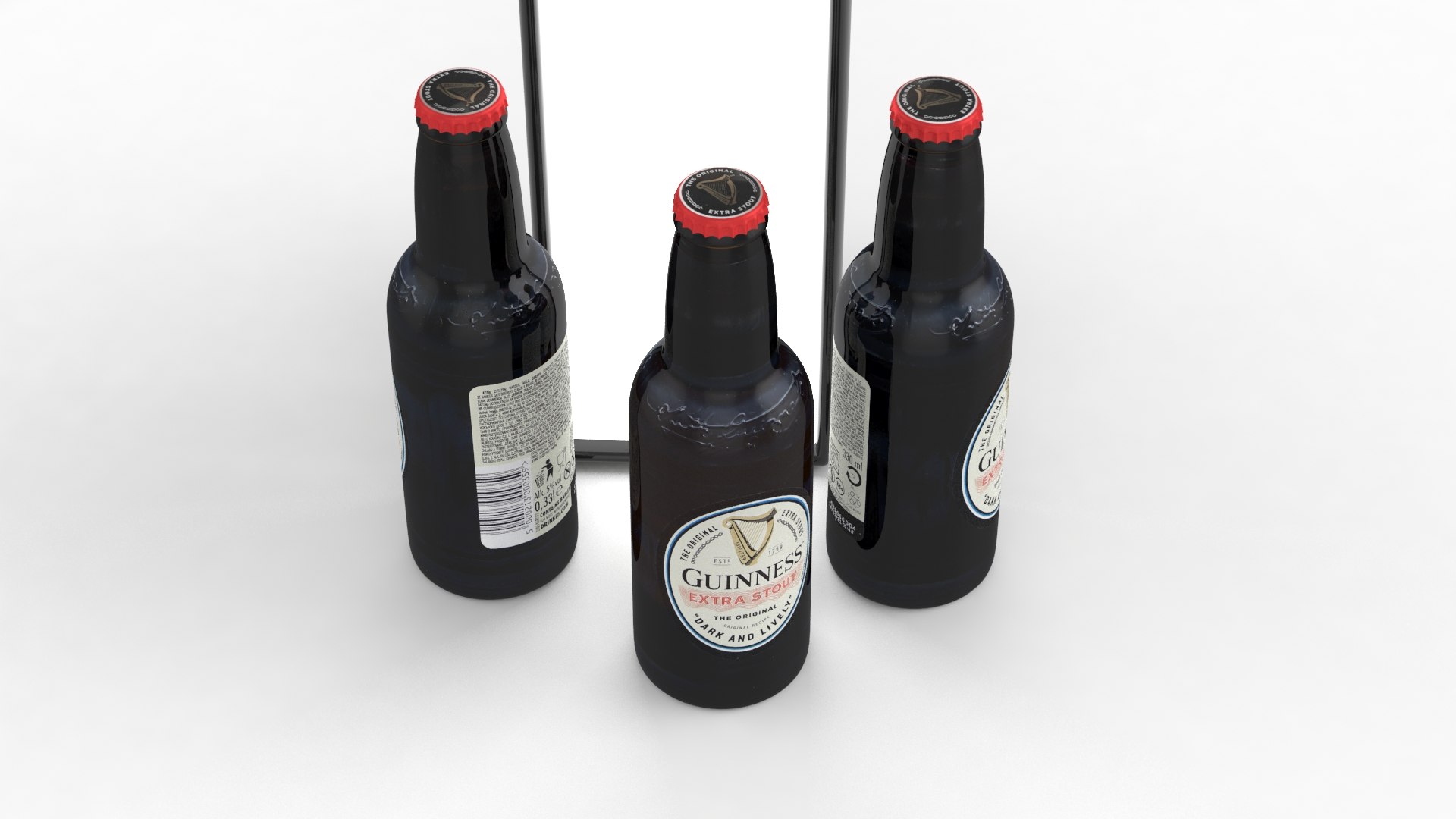 3D Model Beer Bottle Guinness Extra Stout 330ml 2021 - TurboSquid 1771329