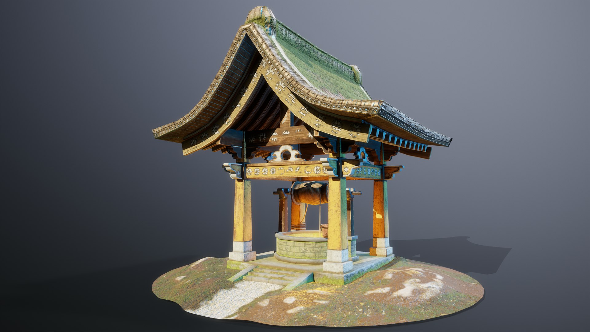 Japanese Old Shrine Holy Water Well 3D Model - TurboSquid 1844826