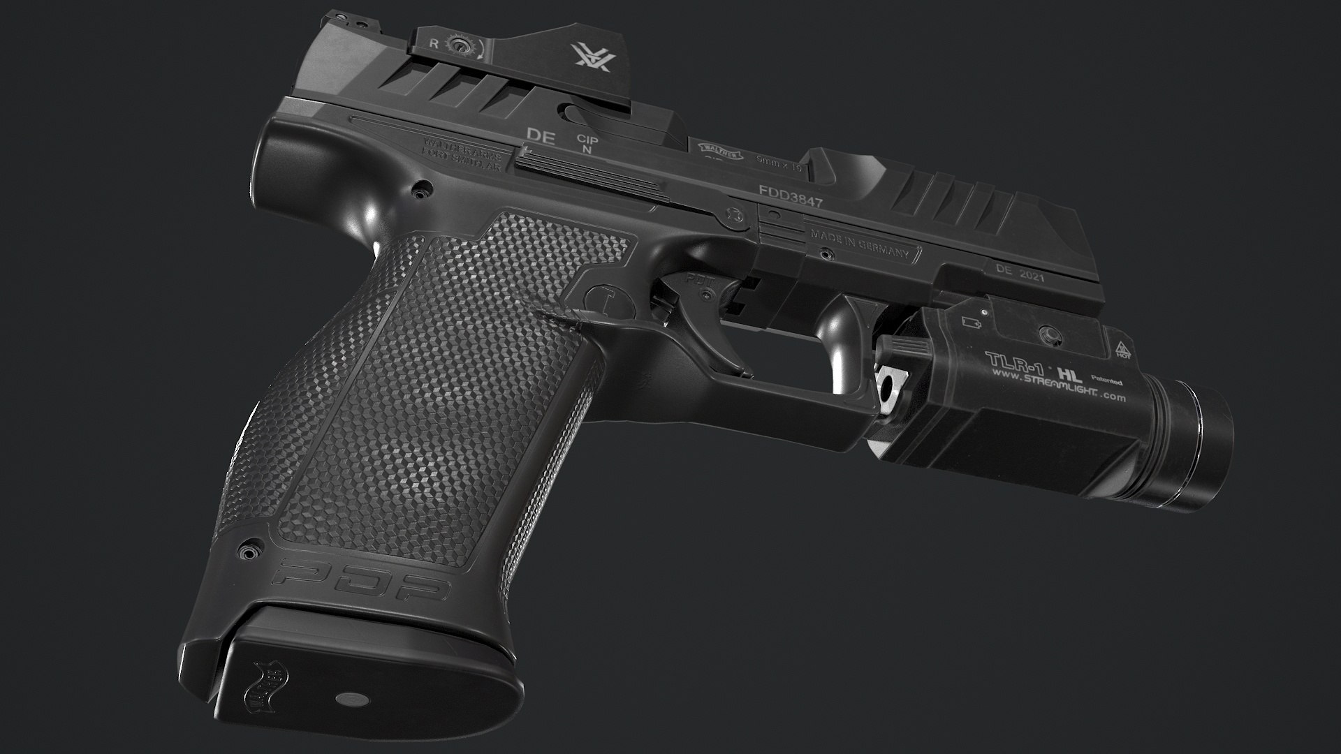 Walther PDP Fullsize With Attachments 3D Model - TurboSquid 2145592