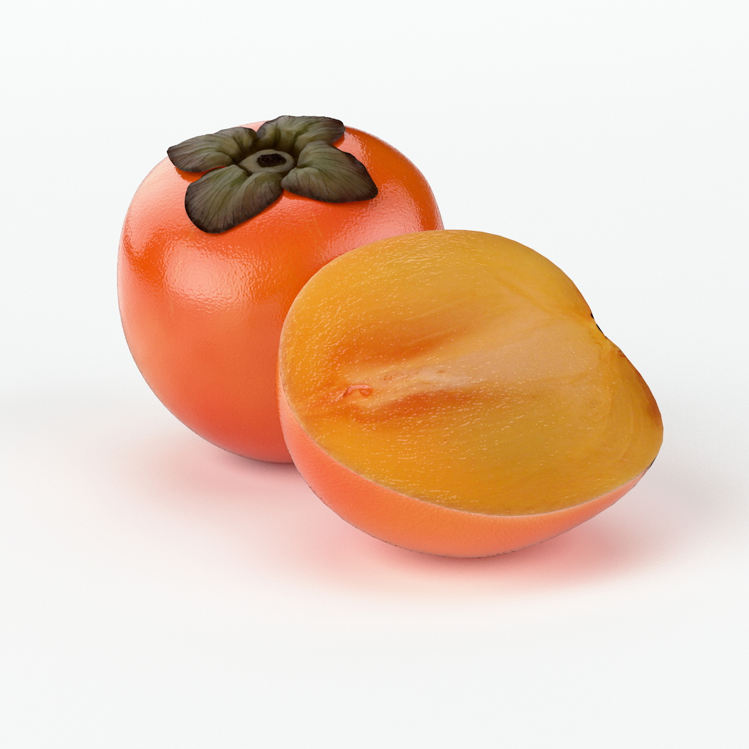 3d Obj Realistic Persimmon Fruit Real