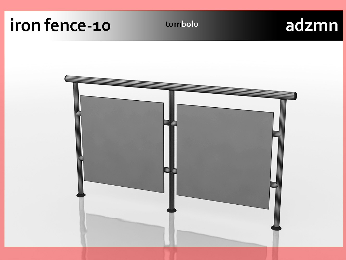 3d Model Iron Railing Fence