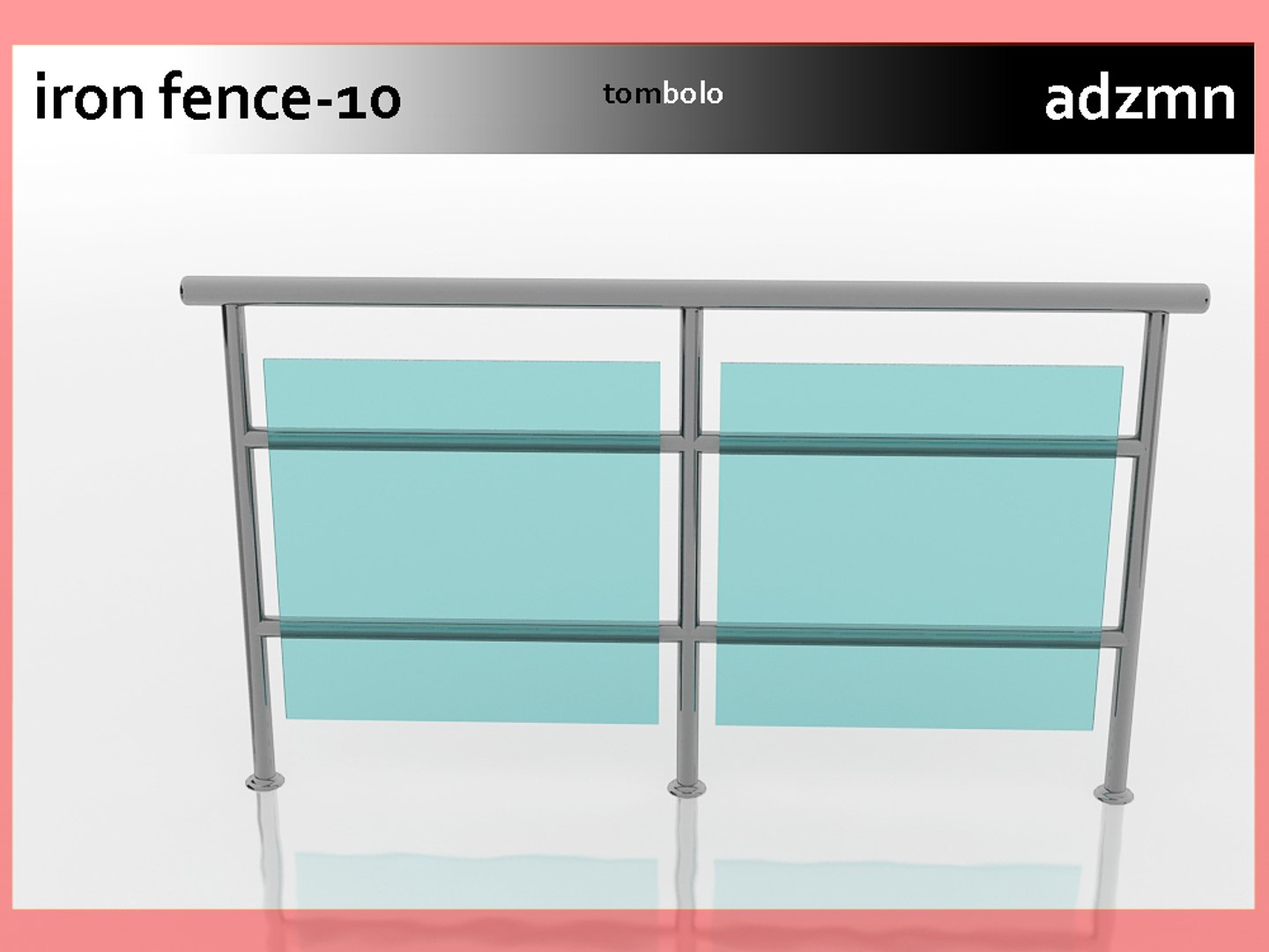 3d Model Iron Railing Fence