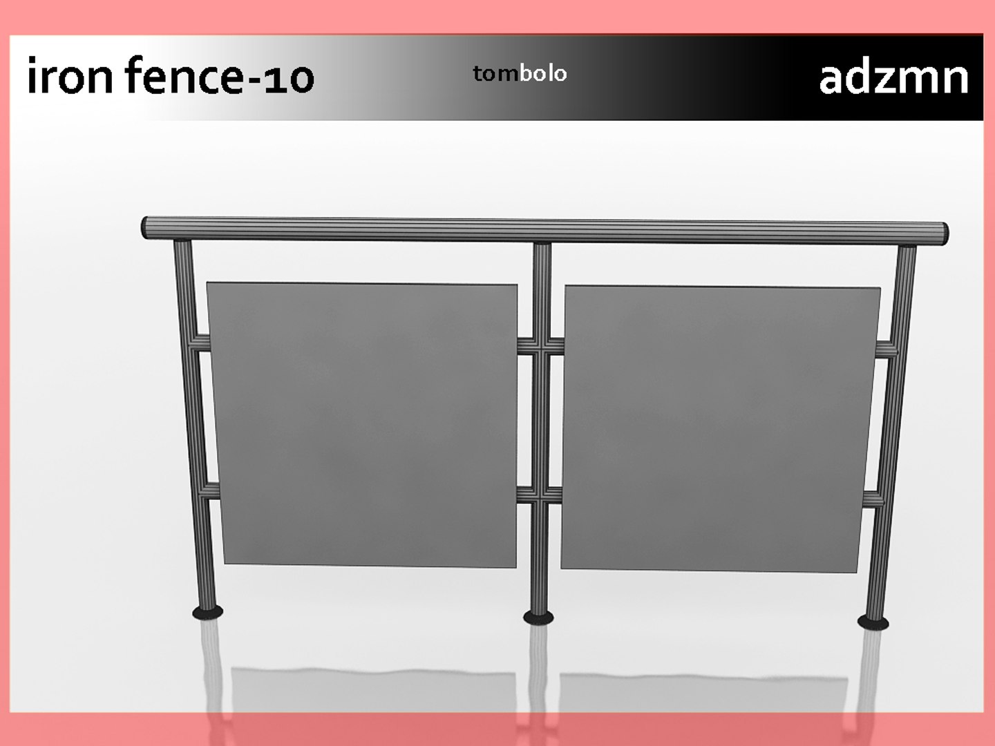 3d Model Iron Railing Fence