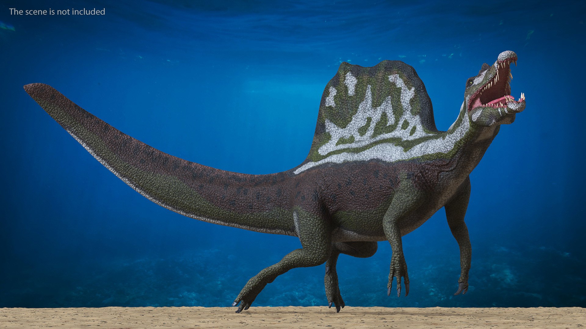 3D Dinosaur Spinosaurus Green Swimming Pose - TurboSquid 2274984