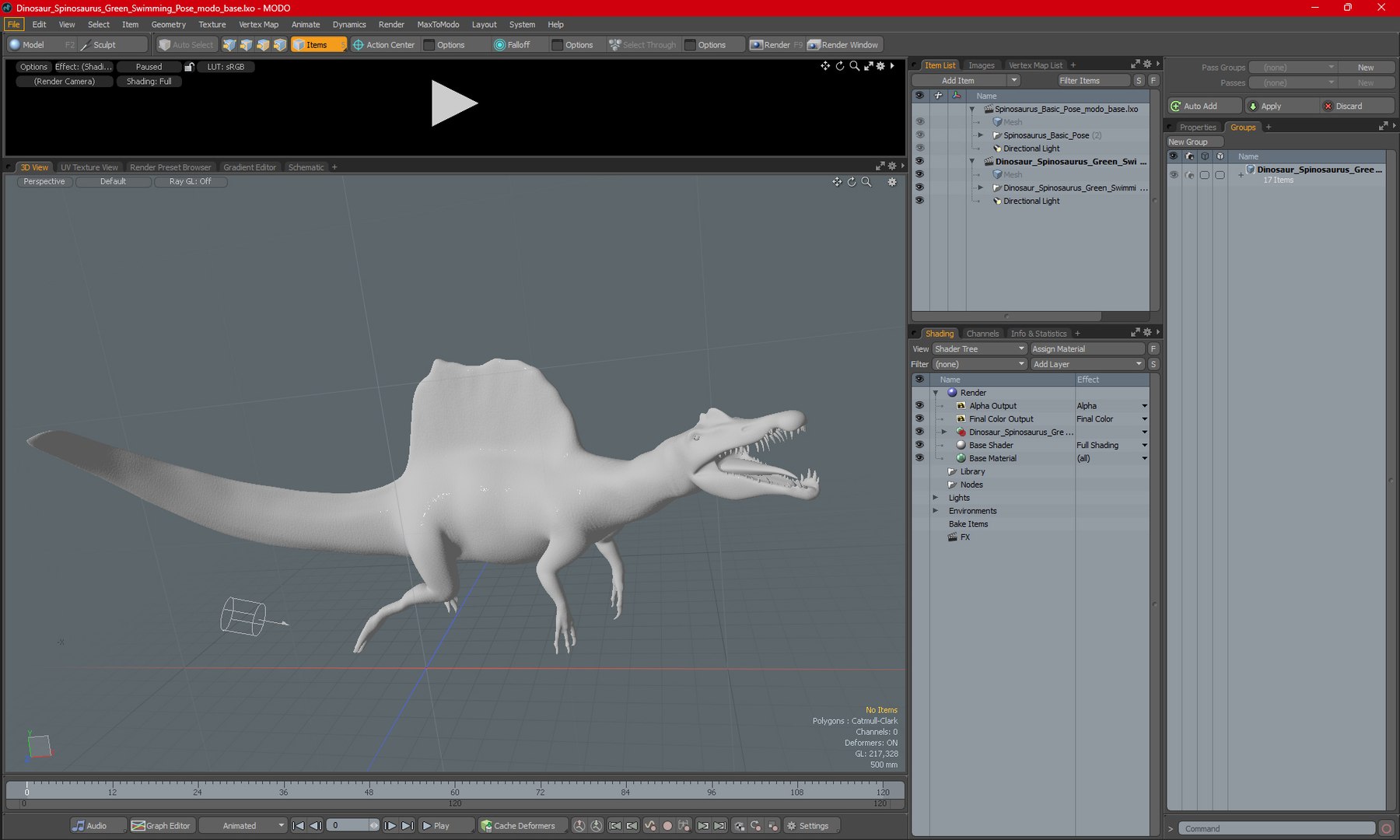 3D Dinosaur Spinosaurus Green Swimming Pose - TurboSquid 2274984