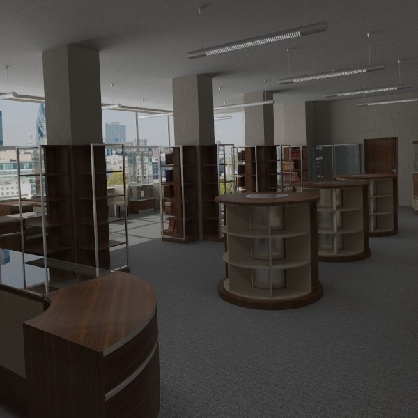 scene bookshop 3d model