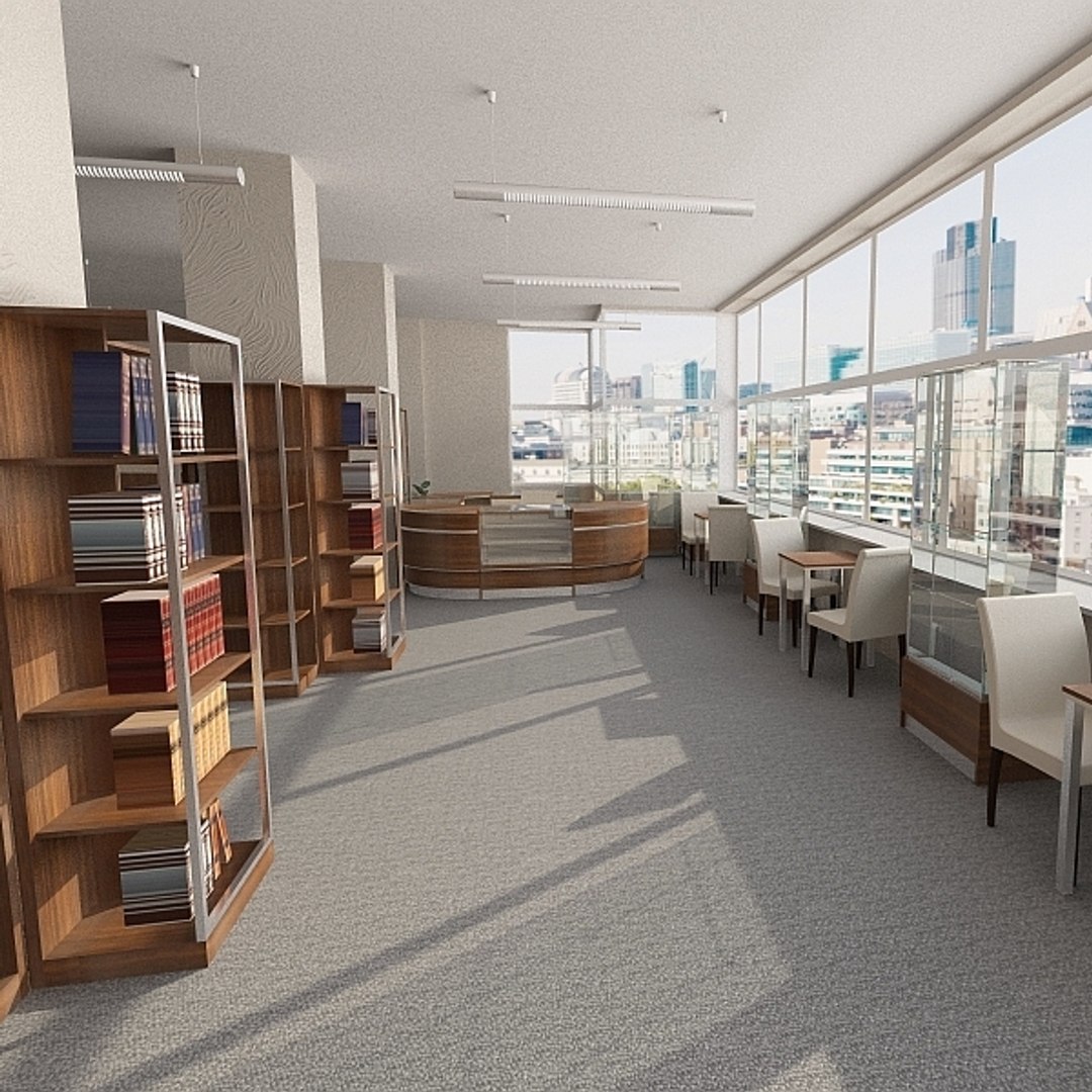 Scene Bookshop 3d Model