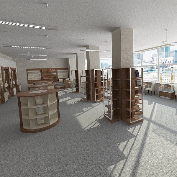 scene bookshop 3d model