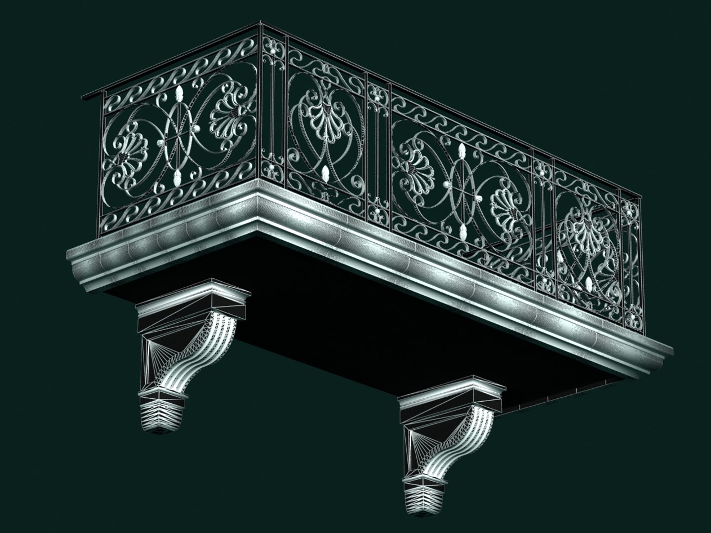 3d Architectural Balcony Model