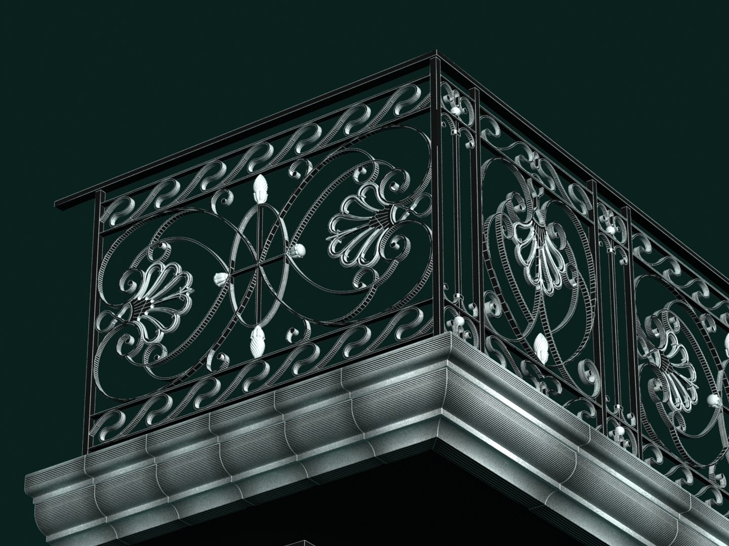 3d Architectural Balcony Model