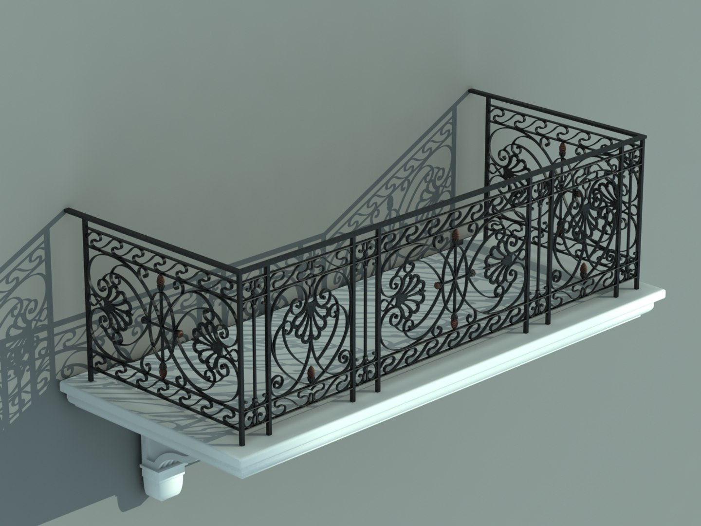 3d Architectural Balcony Model