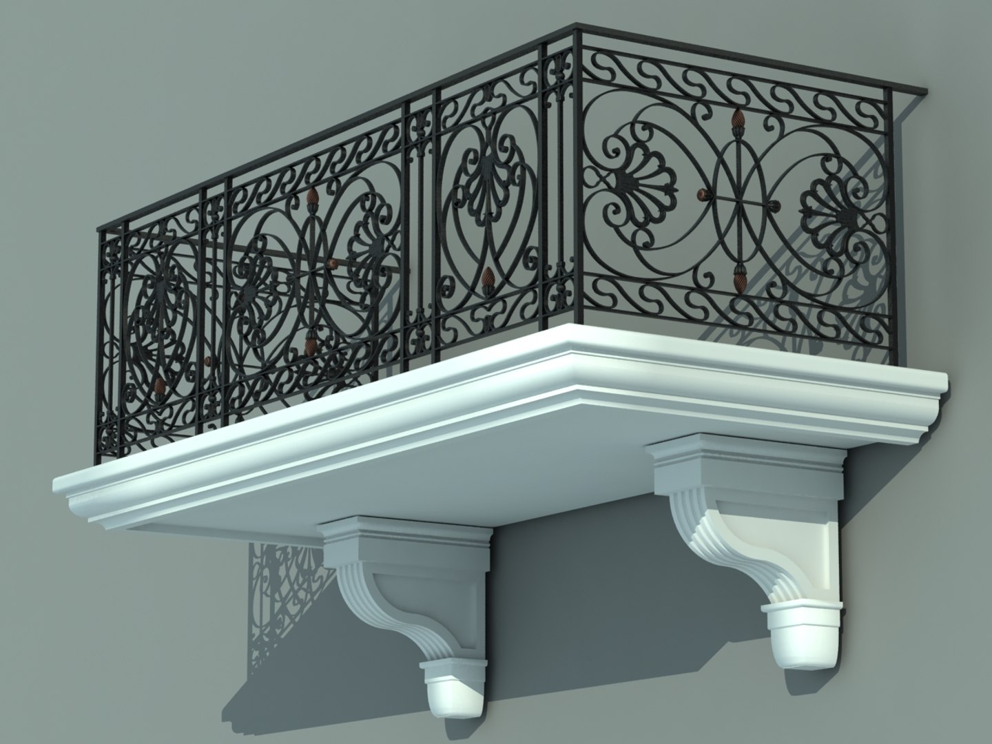 3d Architectural Balcony Model