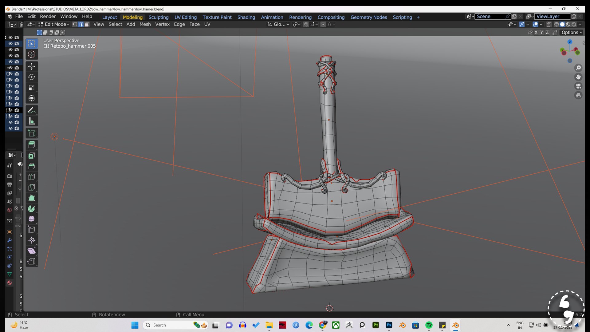 MJOLNIR Thor Hammer Low-poly 3D model - TurboSquid 2157422