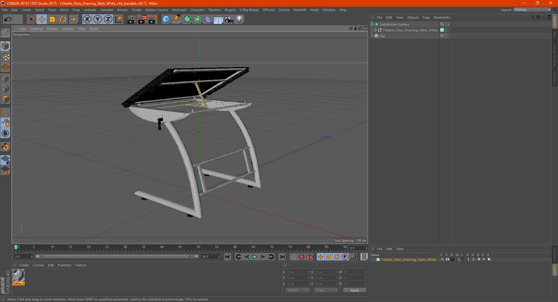 Free 3D tiltable glass drawing table model - TurboSquid 1625200