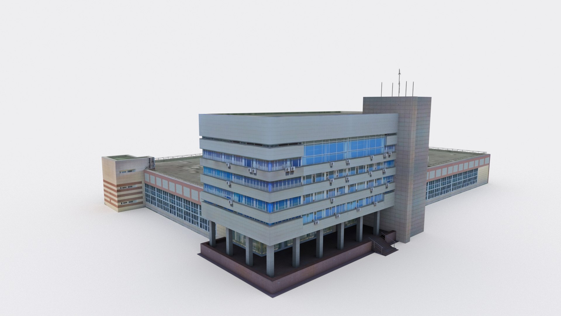 3D Administrative Building Model - TurboSquid 2209538