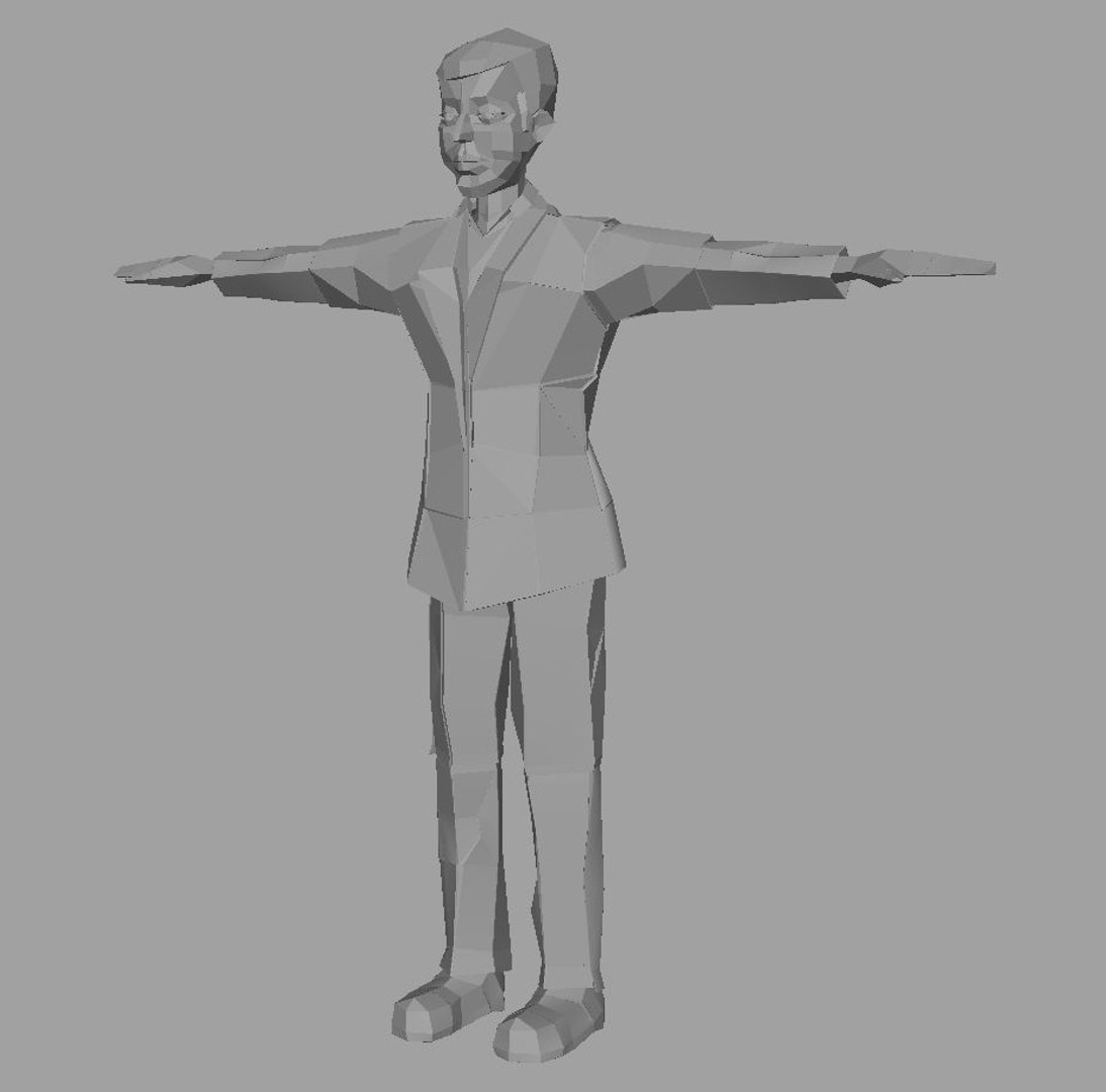 3d model paper man