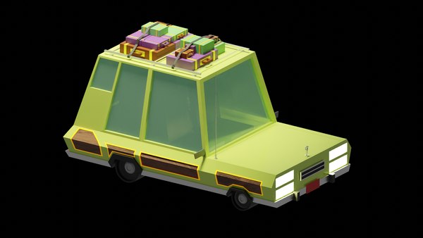 modelo 3d VACATION CAR PIXEL ART LOW POLY - TurboSquid 2076512