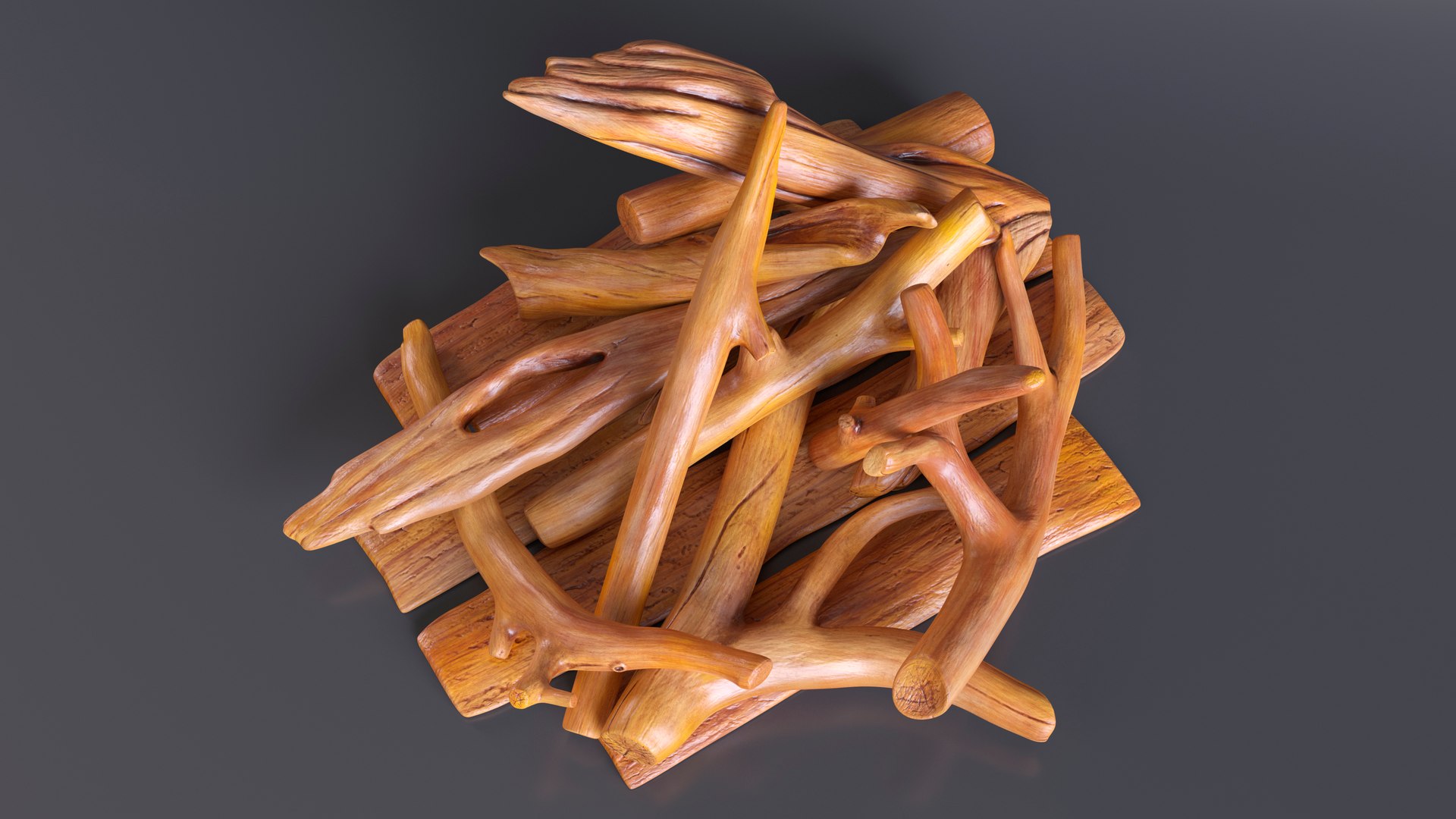 Stack Of Varnished Logs 3D - TurboSquid 2152173