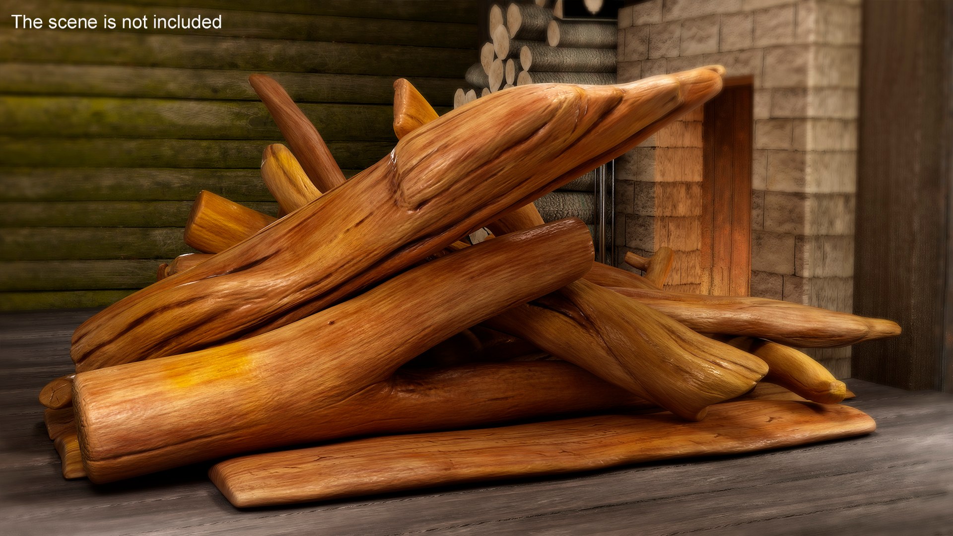 Stack Of Varnished Logs 3D - TurboSquid 2152173