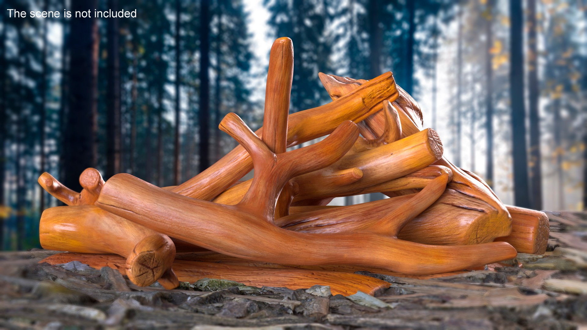 Stack Of Varnished Logs 3D - TurboSquid 2152173
