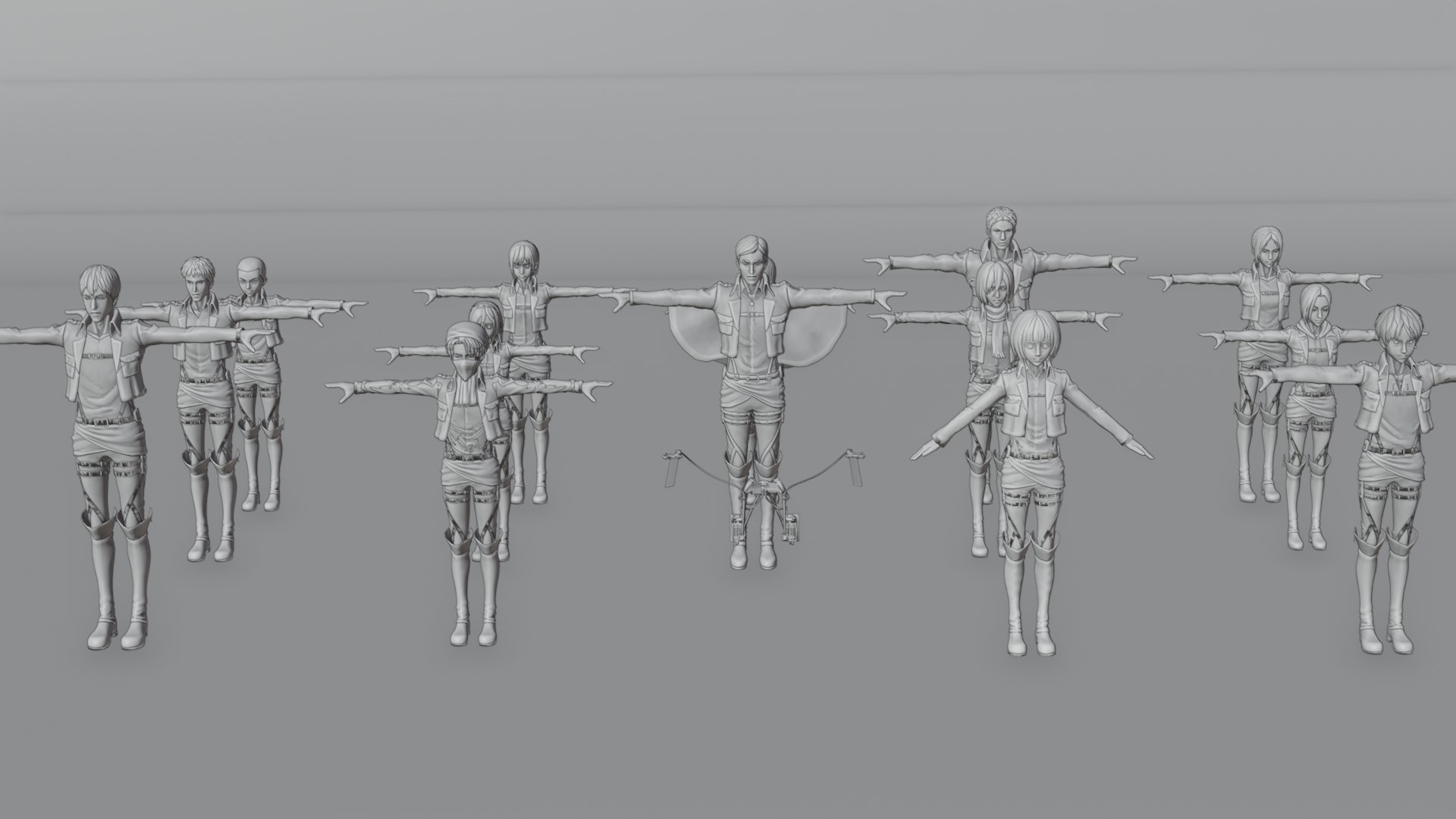 All Attack On Titan Characters - Rigged And Textered 3D - TurboSquid ...