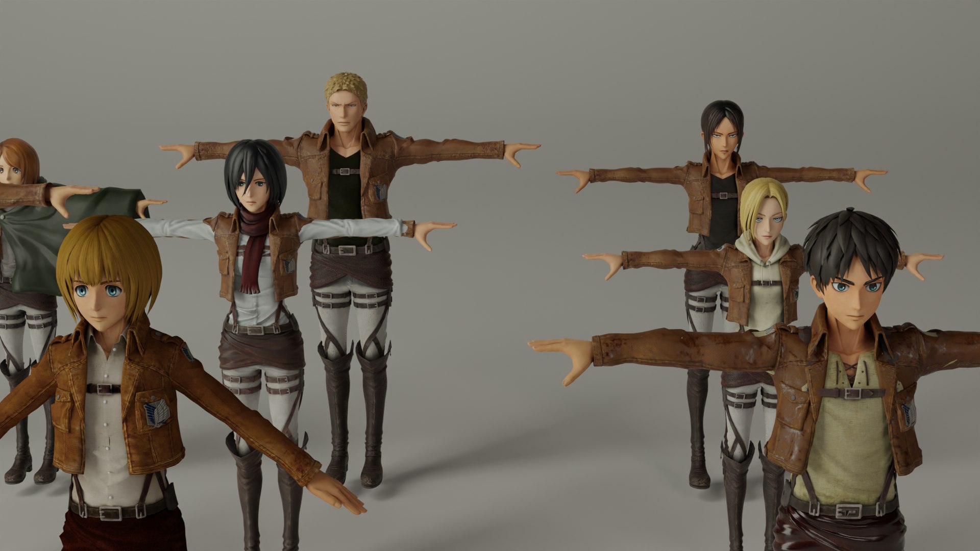All Attack On Titan Characters - Rigged And Textered 3D - TurboSquid ...