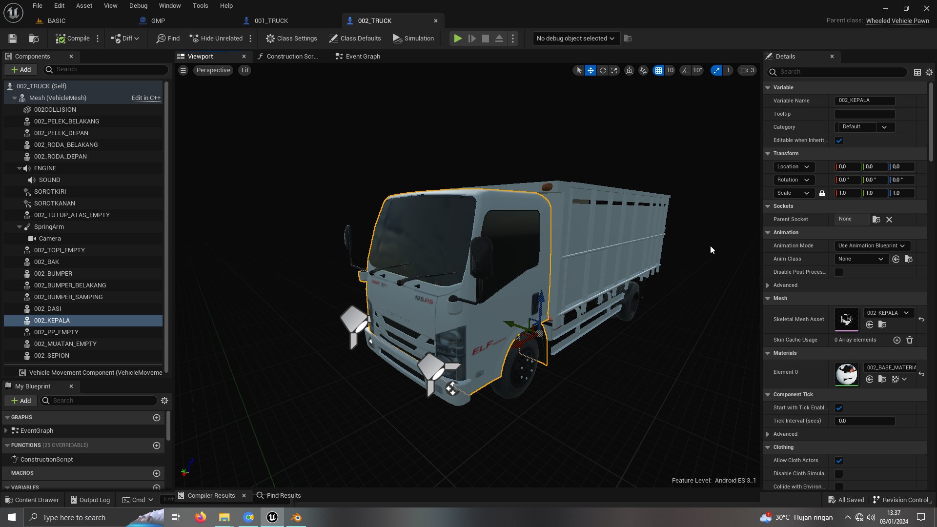 TRUCK ISUZU LOW POLY Ready For Unreal Engine 3D Model - TurboSquid 2171920