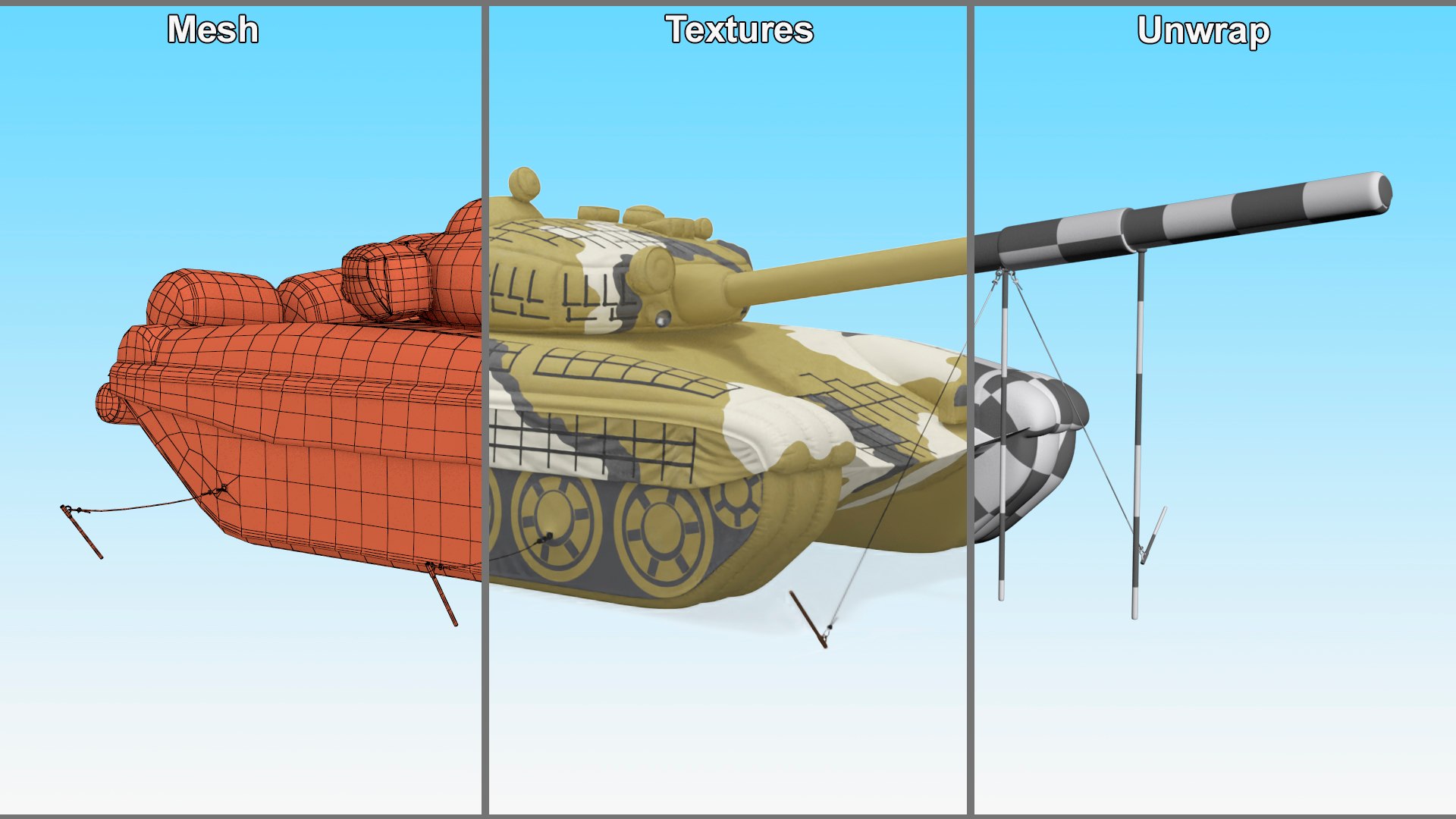3D Military Dummy Inflatable Tank Model - TurboSquid 2183385